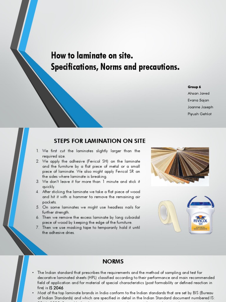 How To Laminate On Site. Specifications, Norms and Precautions. | PDF ...