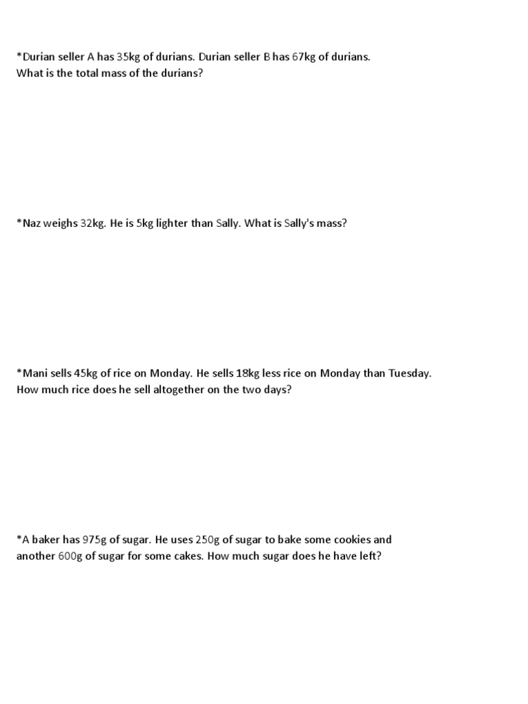 Test 5 - Weights Add-Sub-Mul-Div | PDF