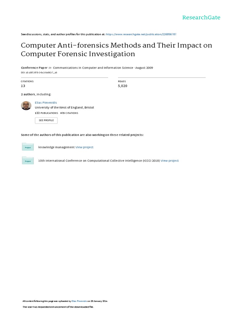 Computer Anti-Forensics Methods and Their Impact o | PDF | Computer ...