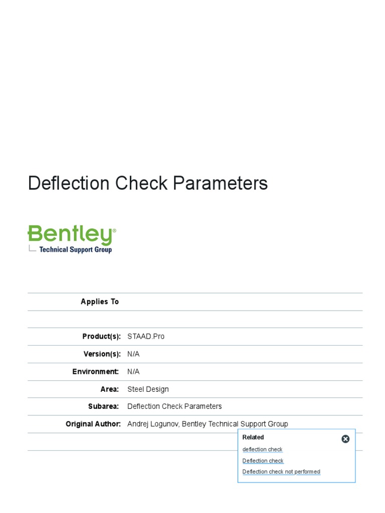STAAD.Pro Deflection Parameters | PDF | Parameter (Computer Programming) | Computer Programming