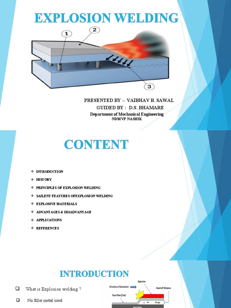Overview of Explosion Welding Techniques | PDF | Welding | Construction