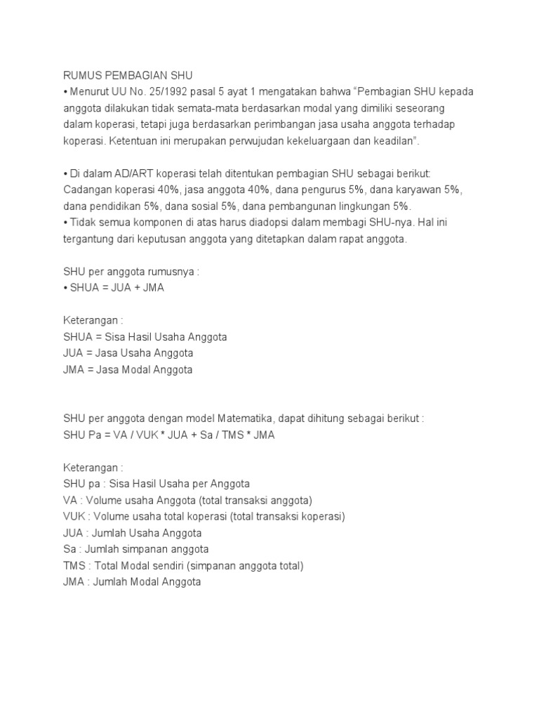 Rumus Pembagian Shu | PDF