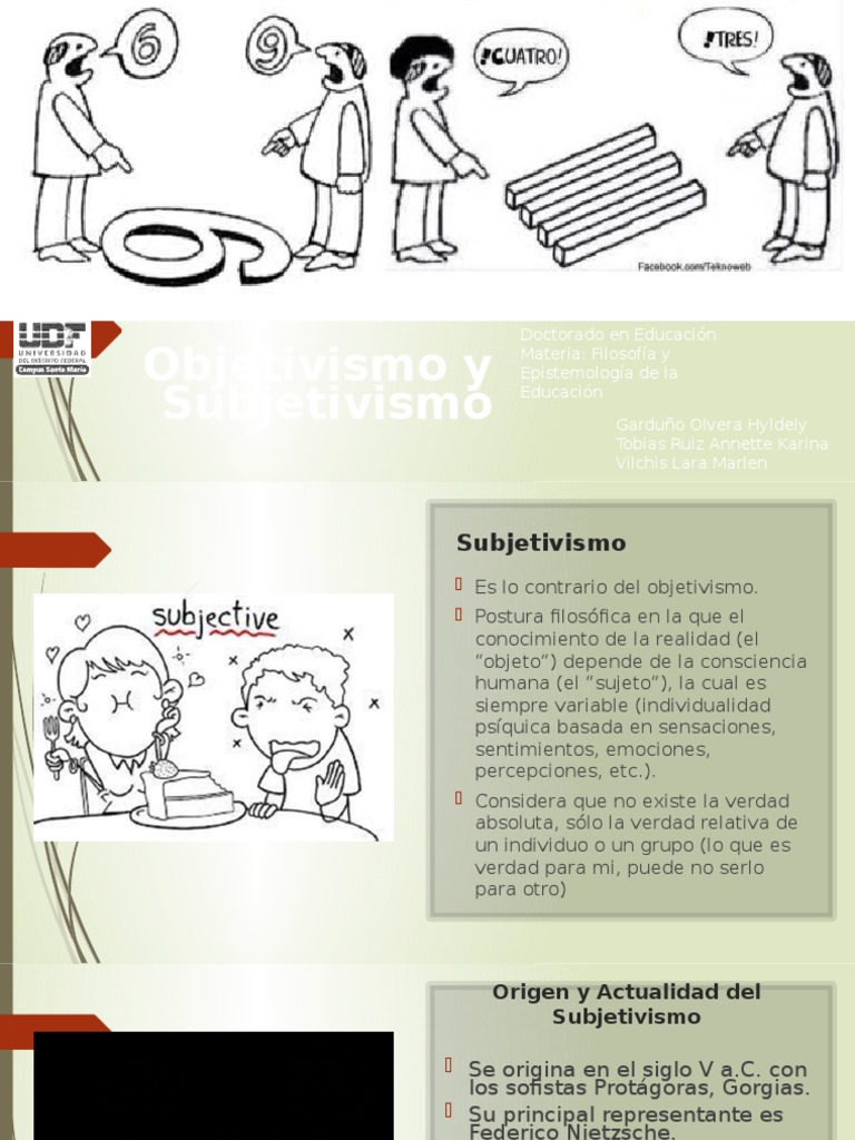 Objetivismo y Subjetivismo | PDF | Realidad | Metafísica