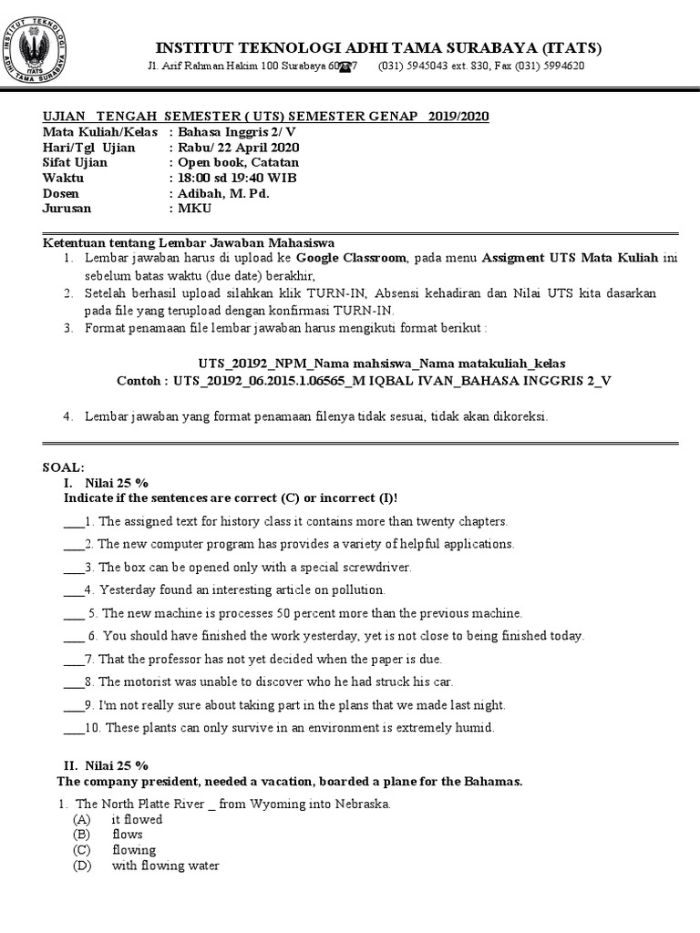 Institut Teknologi Adhi Tama Surabaya (Itats) | PDF | Nature