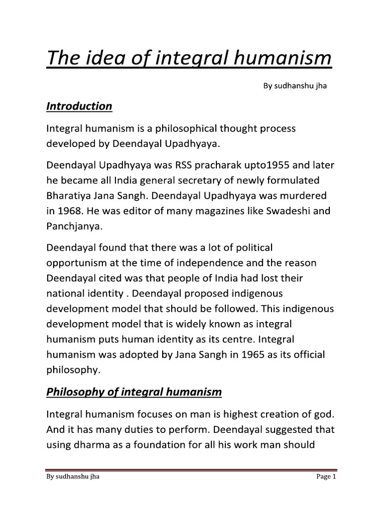 Integral Humanism | PDF