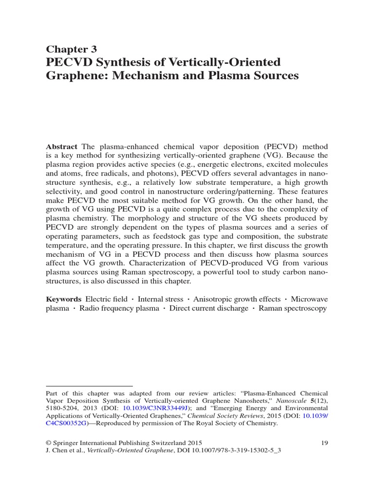 PECVD Synthesis of Vertically-Oriented Graphene Mechanism and Plasma ...