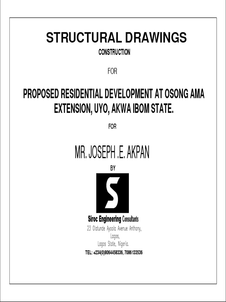 Fo MR Joseph Akpan (Recovery) | PDF | Concrete | Structural Steel Fo MR Joseph Akpan (Recovery) | PDF | Concrete | Structural Steel