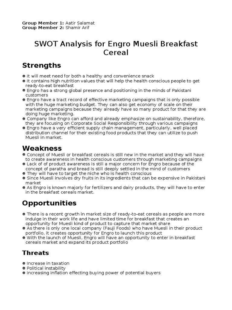 Swot Analysis Assignment Final Pdf