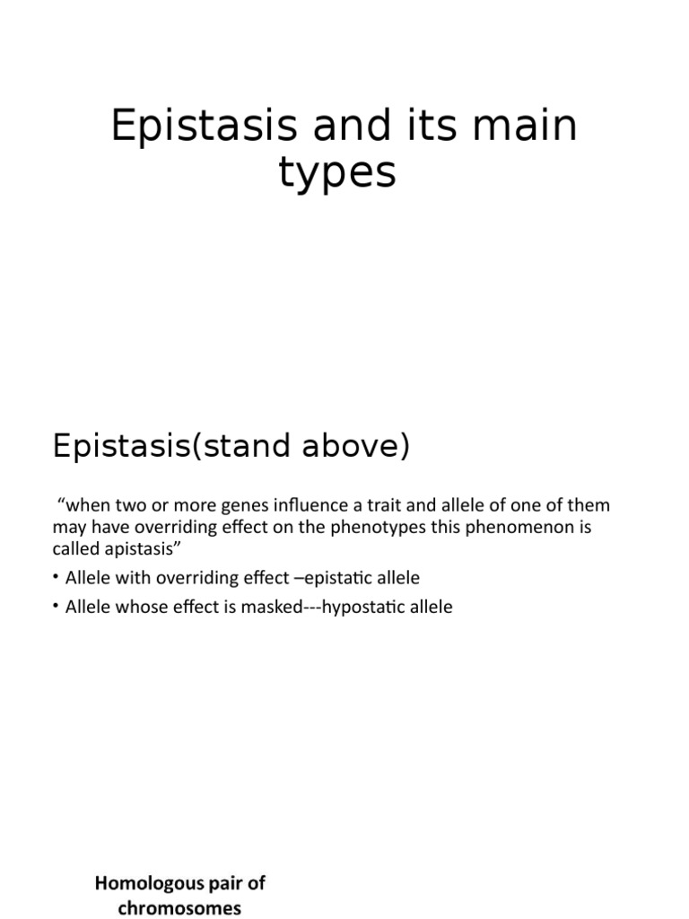 Epistasis and Its Main Types | PDF | Language Arts & Discipline | Wellness