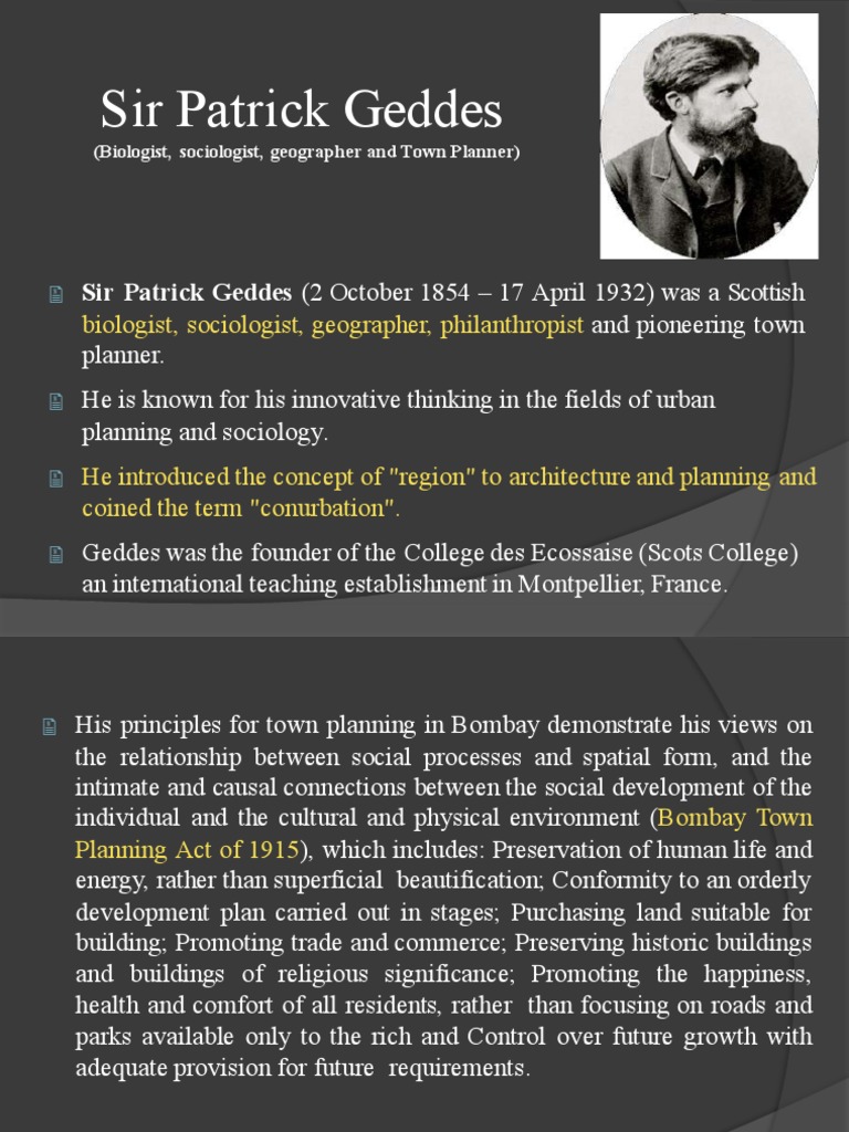 Sir Patrick Geddes and Theories PDF | PDF