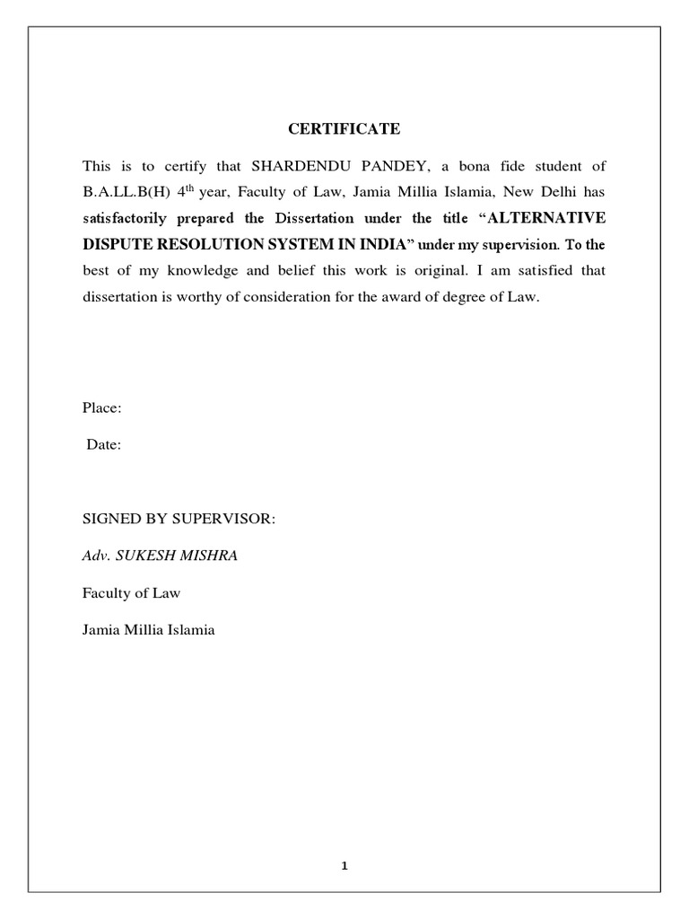 Adr Dissertation Final | PDF | Alternative Dispute Resolution | Mediation