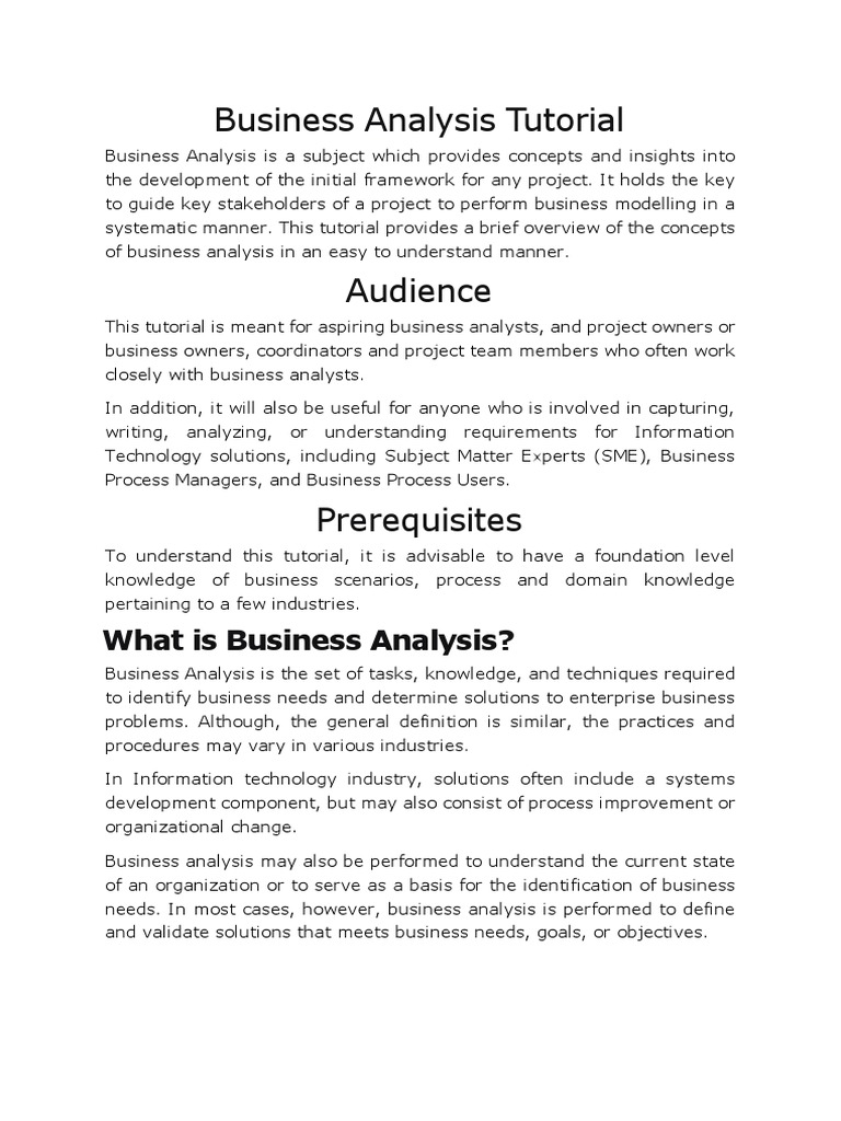 Business Analysis Material | PDF | Use Case | Business Analysis