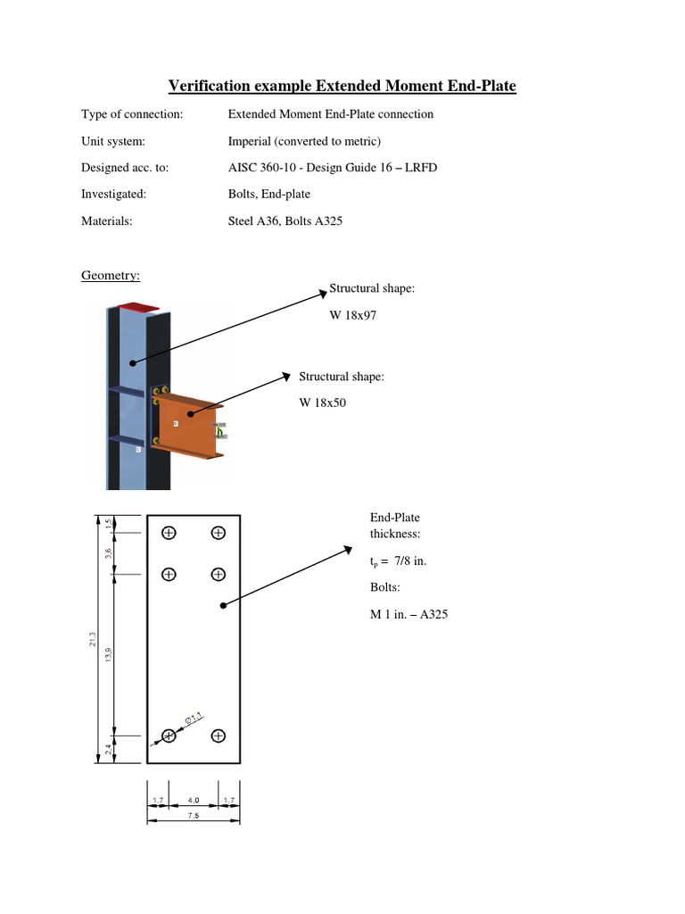 AISC - Verification - Example-Extended - Moment - End - Plate | PDF ...