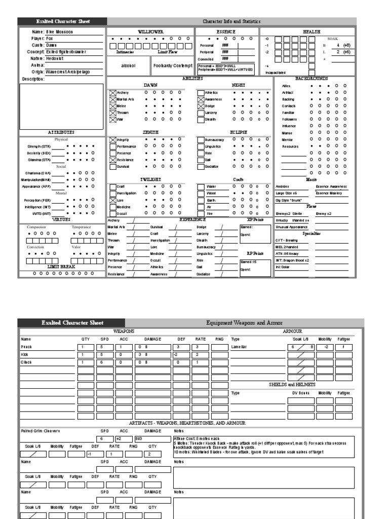Exalted Solar Charms | PDF | Armour