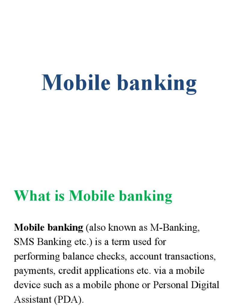 Mobile Banking | PDF | Banks | Mobile Phones