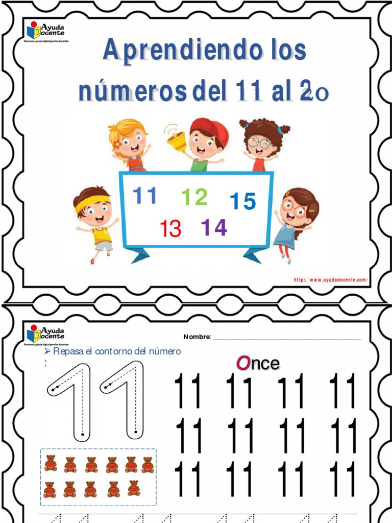 Actividades de Números 11 a 20 para Preescolar | PDF