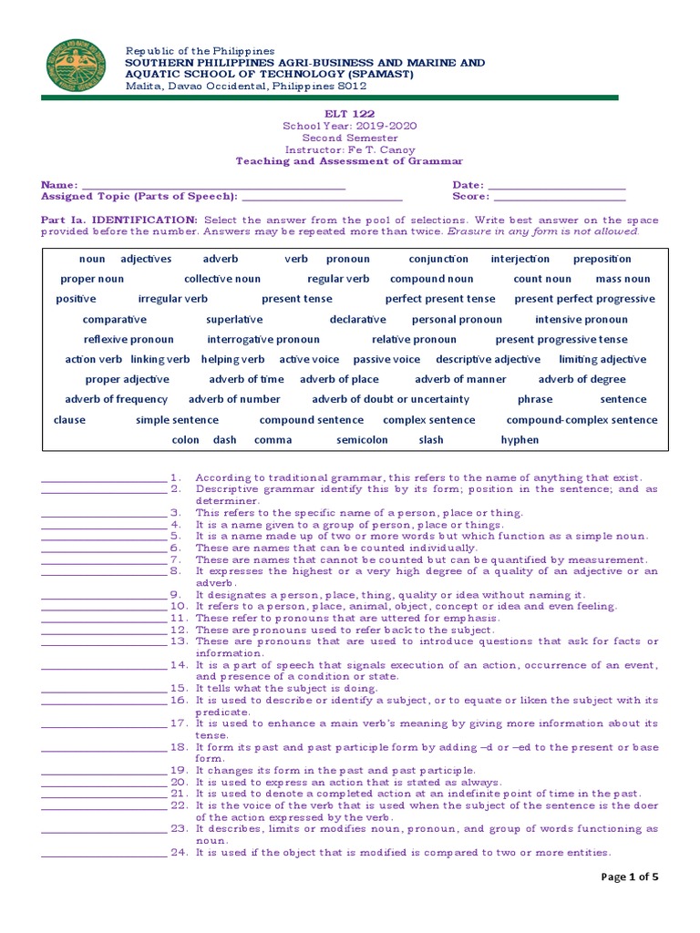 Mid-Term Grammar | PDF | Verb | Adjective