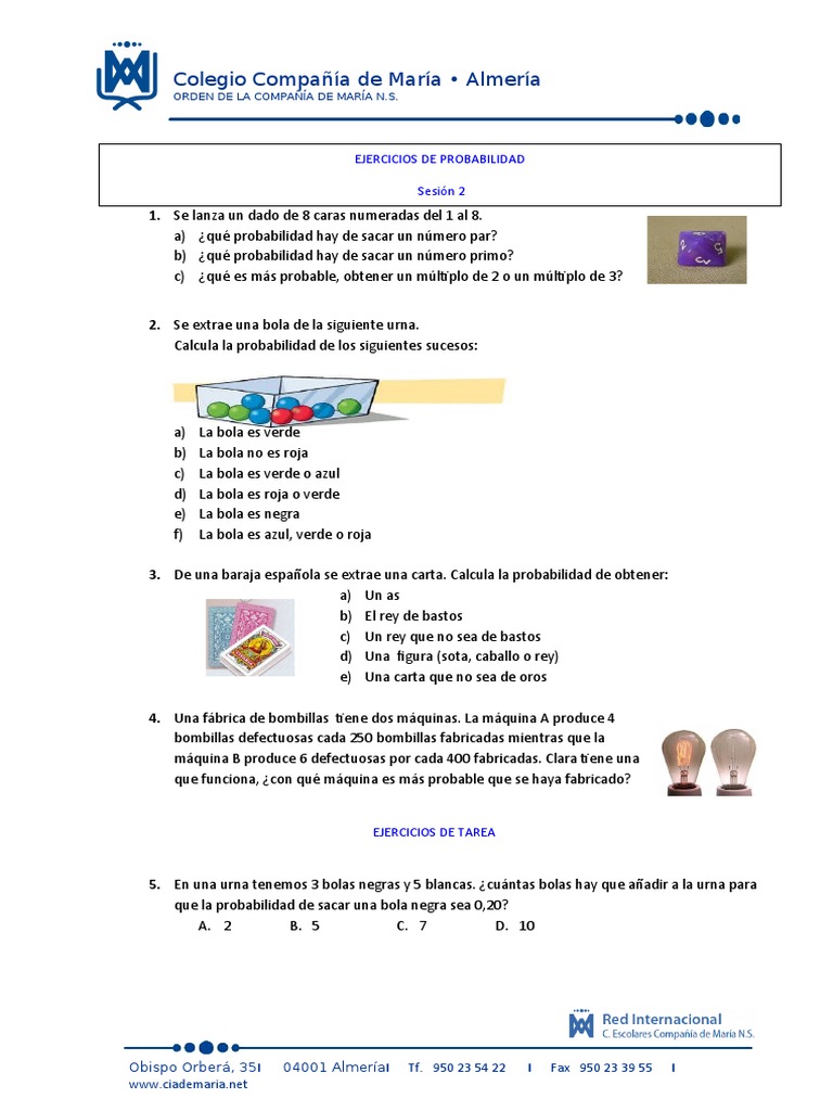 EJERCICIOS PROBABILIDAD 2 ESO - 2 Sesión | PDF | Probabilidad | Enseñanza de matemática