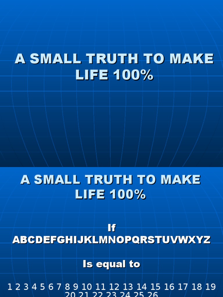 A Small Truth To Make LIFE 100% | PDF