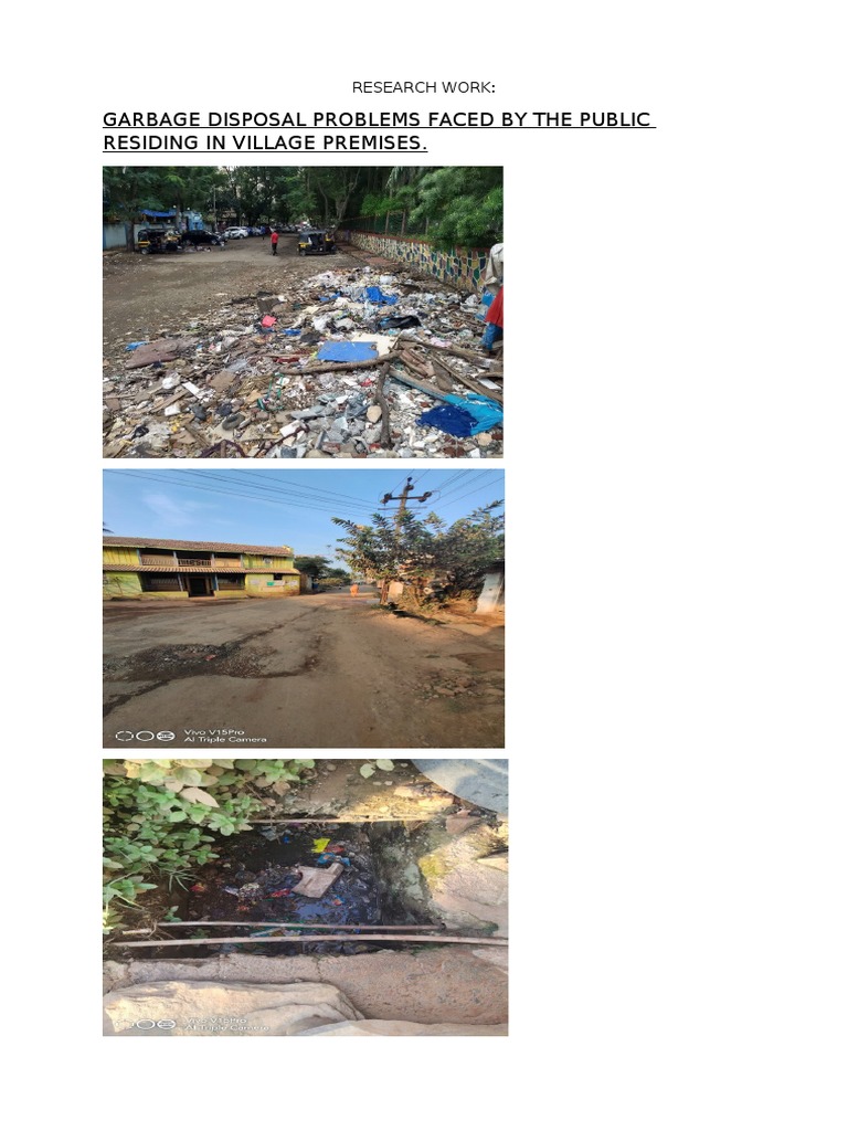 Garbage Disposal Problems Faced by The Public Residing in Village ...