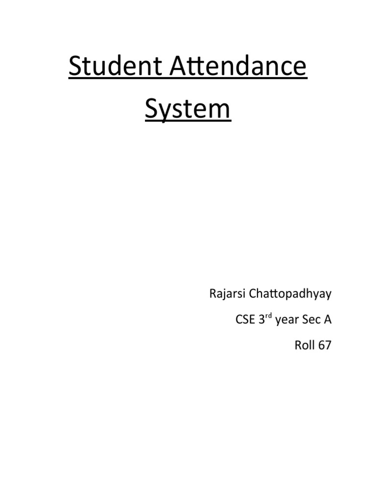 Student Attendance System | PDF | Sql | Computer Programming