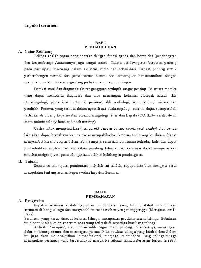 Memahami Impaksi Serumen Telinga | PDF | Sains & Matematika