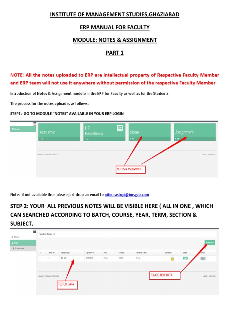 ERP Notes & Assignment Guide for Faculty | PDF | Microsoft Power Point ...