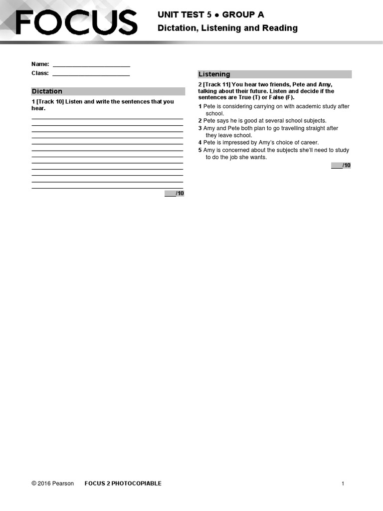 Focus Reading Test PDF | PDF | Learning | Behavior Modification