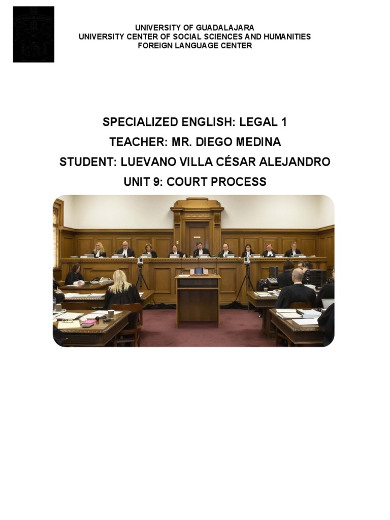 Court Process Vocabulary Sentences | PDF | Plea | Trials