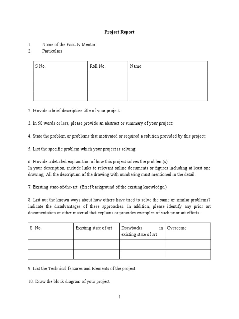 Format of IOT Project Report (Names of Project and Students) | PDF ...