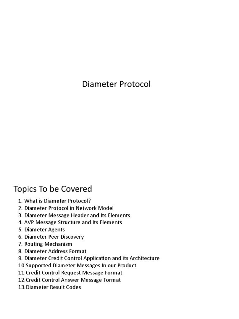 Diameter Protocol | PDF | Information Technology | Computer Mediated ...