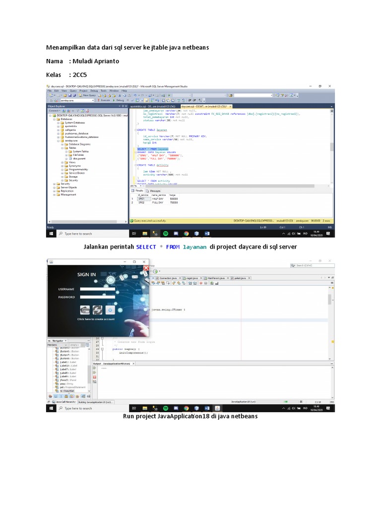 Tugas Menampilkan Data Java Netbeans | PDF