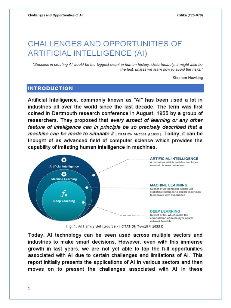 Challenges and Opportunities of Artificial Intelligence | PDF ...