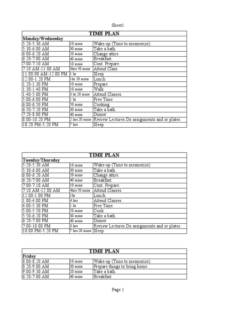 A Week in the Life: A University Student's Detailed Weekly Time ...