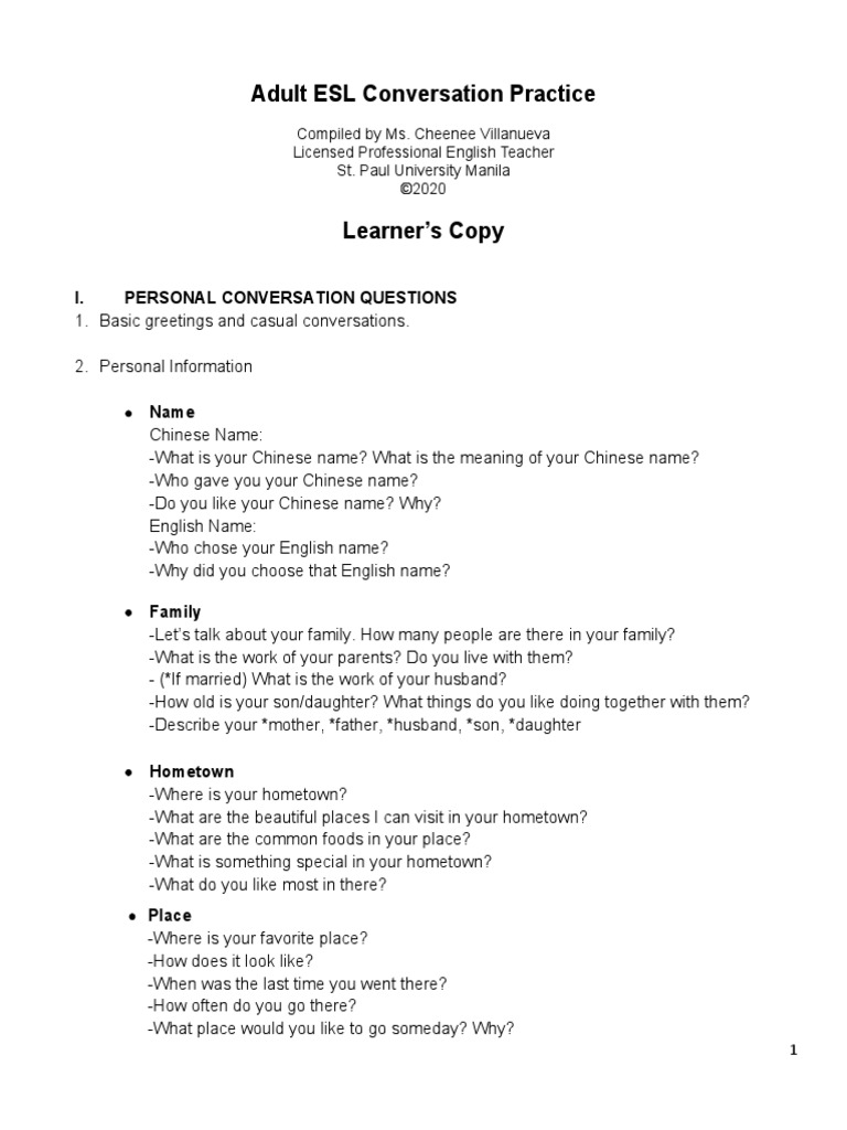 1 Learners Copy English Conversation Practice | PDF