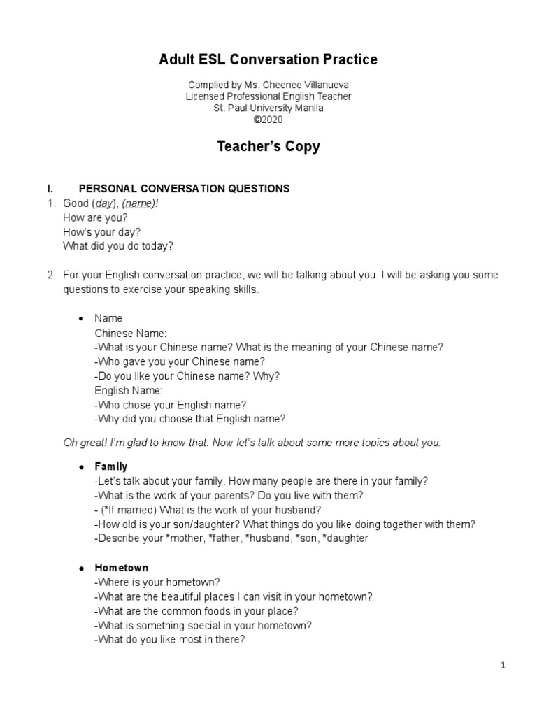Adult-ESL-Conversation-Practice Teachers | PDF | Mango | Waiting Staff