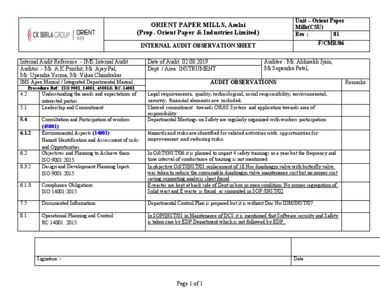 Orient Paper Mills, Amlai (Prop. Orient Paper & Industries Limited ...