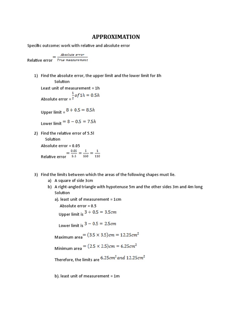 APPROXIMATIONS | PDF | Area | Length