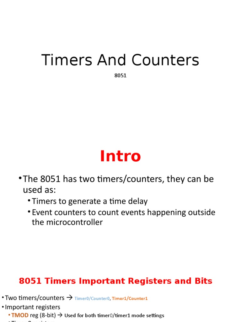 Timers and Counters in 8051 Microcontroller | PDF | Integrated Circuit ...