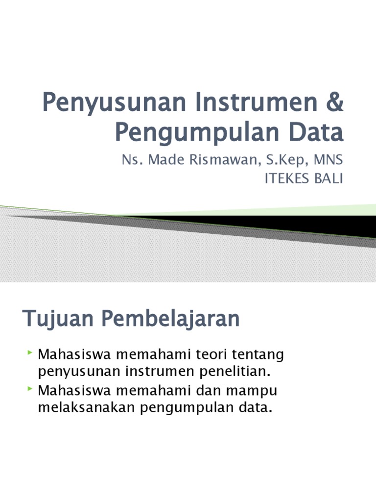 Penyusunan Instrumen & Pengumpulan Data | PDF