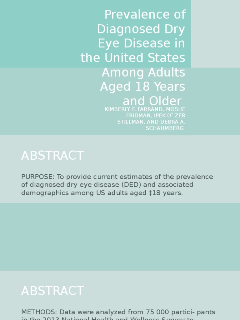Dry Eye Presentation | PDF | Confidence Interval | Health Sciences