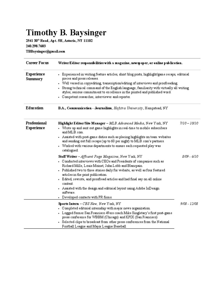 Resume (New) | PDF | Editing | Copy Editing