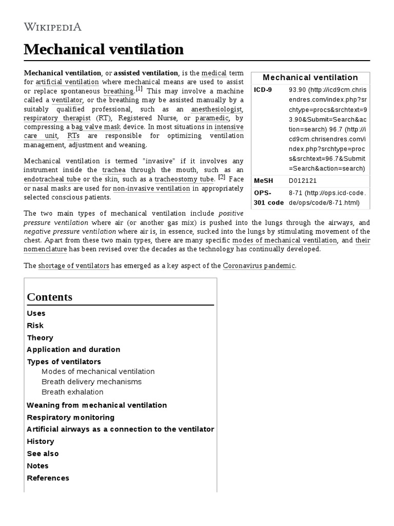 Mechanical Ventilation | PDF | Breathing | Respiration