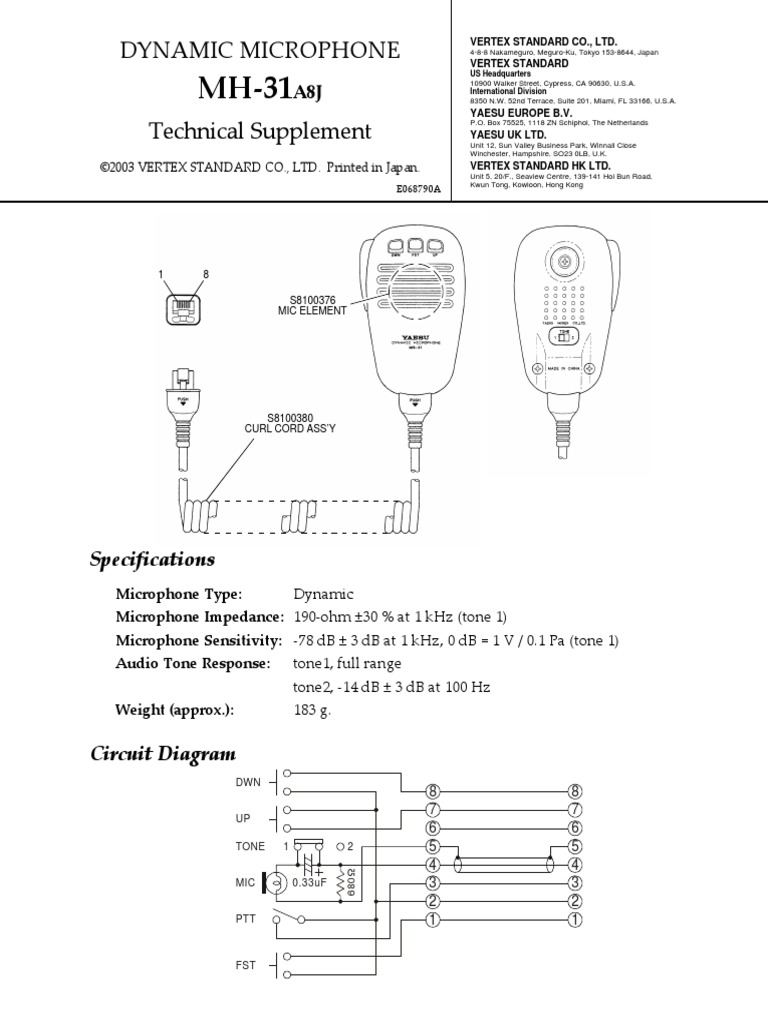 MH 31a8j Technical Supplement PDF | PDF | Microphone | Sound Recording