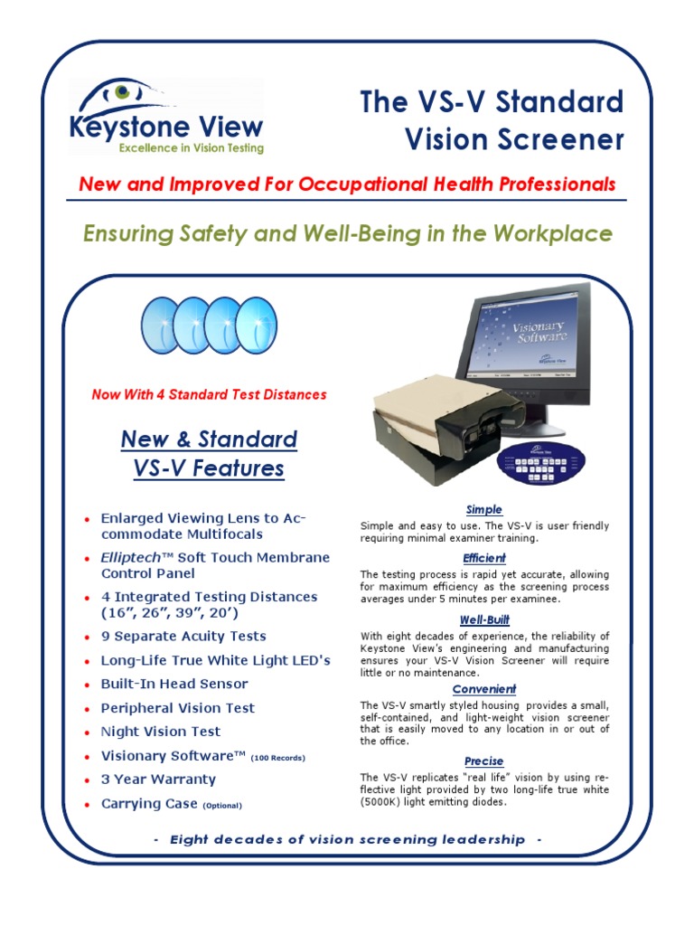 The VS-V Standard Vision Screener: Ensuring Safety and Well-Being in ...