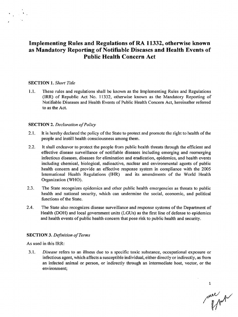 Irr Ra11332 | PDF | Public Health | Epidemiology
