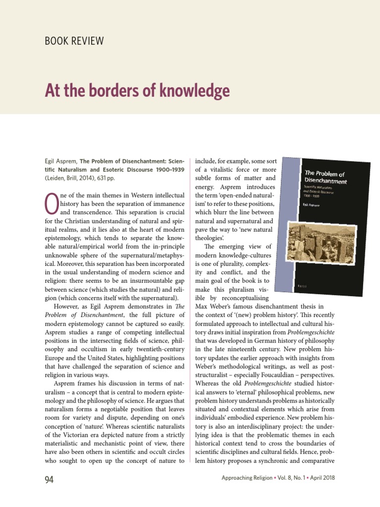 At The Borders of Knowledge | PDF | Max Weber | Western Esotericism