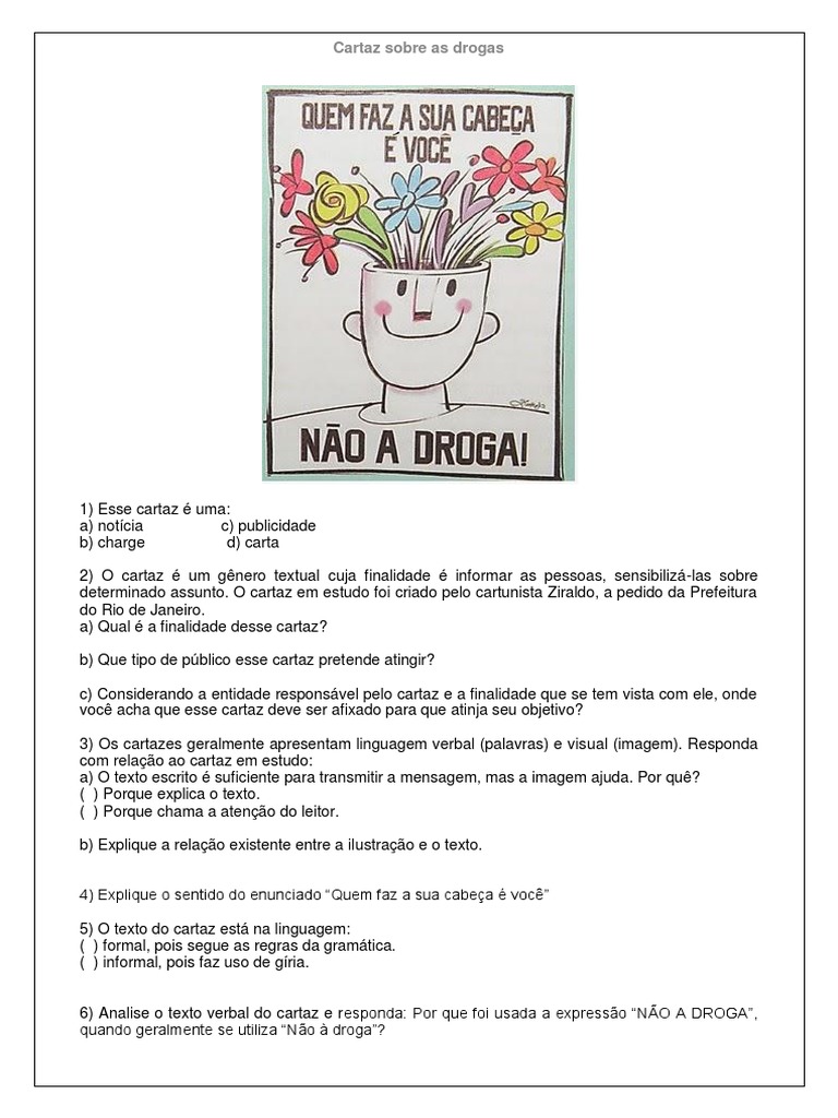 Cartaz Sobre As Drogas | PDF
