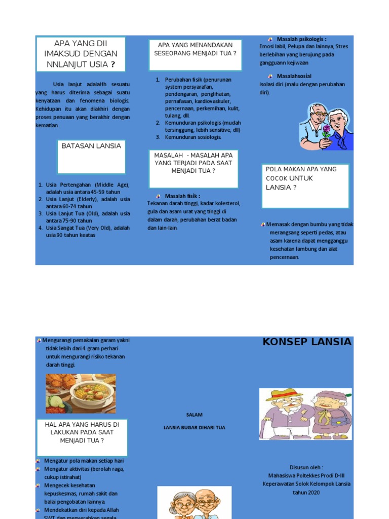 Leaflet Konsep Lansia | PDF
