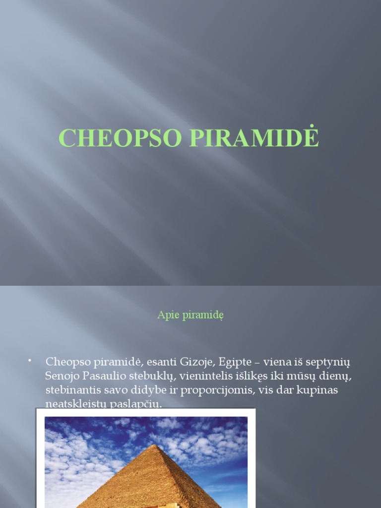 Cheopso Piramidė | PDF